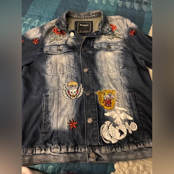 Reason | Jackets & Coats | Mens Urban Streetwear Large Denim Jacket ...